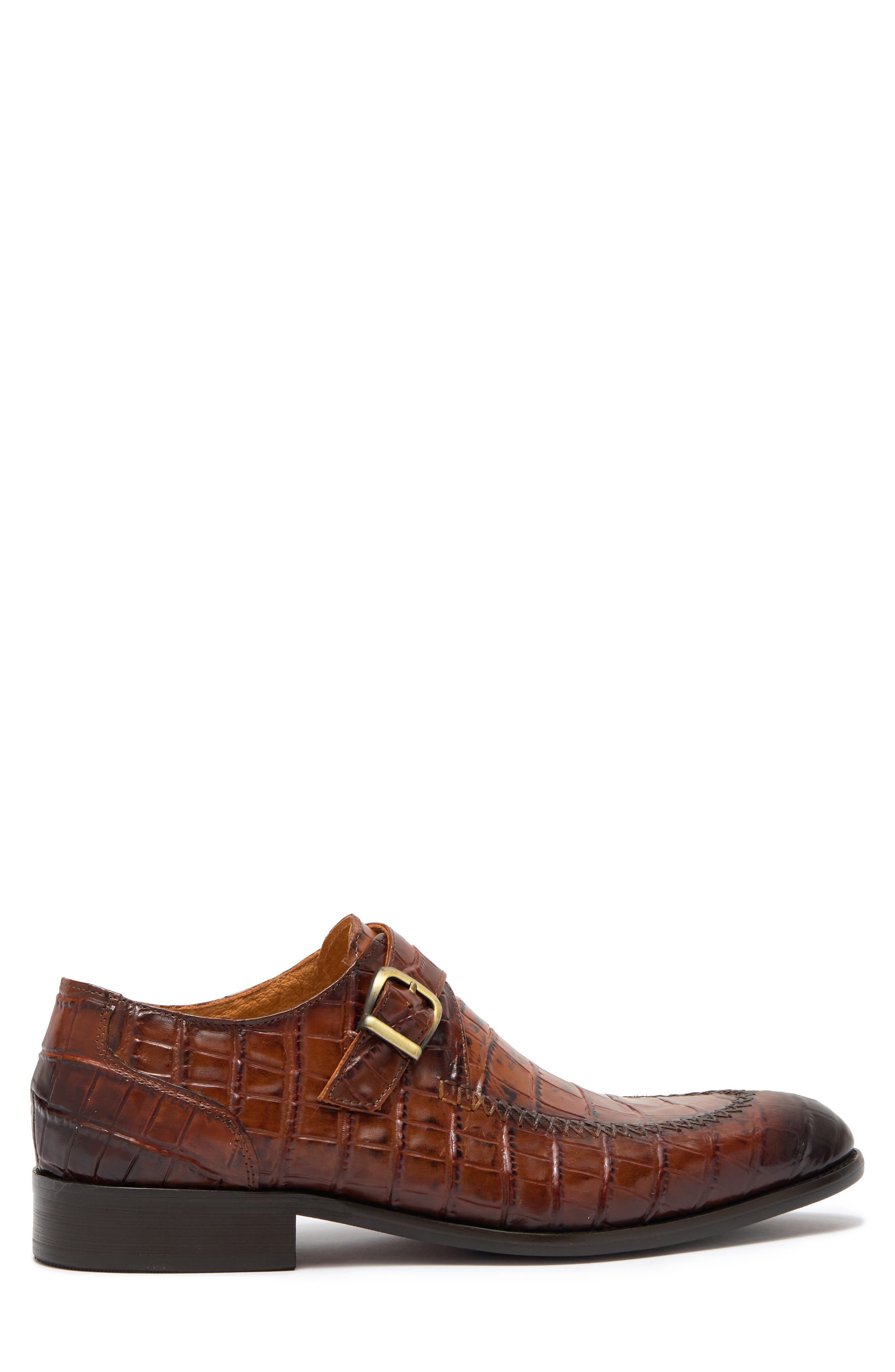 Maison Forte Richards Croc-Embossed Monk Strap Shoe (Men) | Nordstromrack
