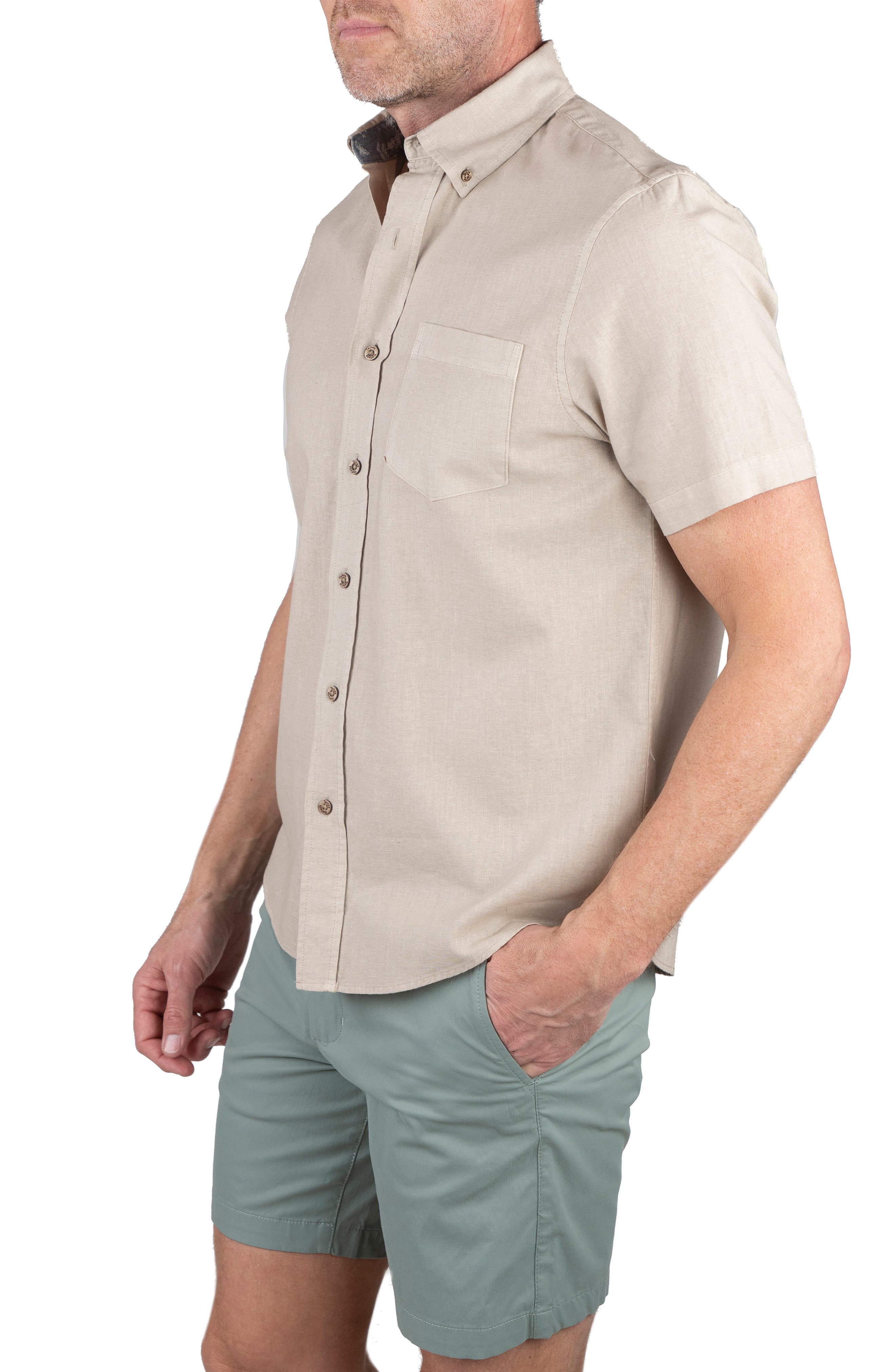 Tailor Vintage Puretec Linen Cotton Button-Up Shirt | Nordstromrack