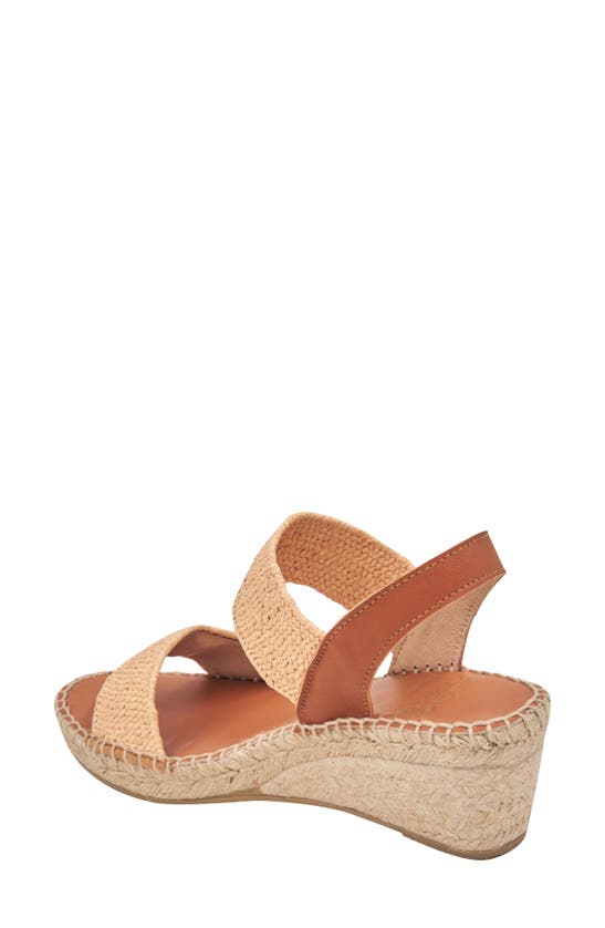 Andre Assous Aviana Raffia Wedge Sandal In Dark Natural | ModeSens