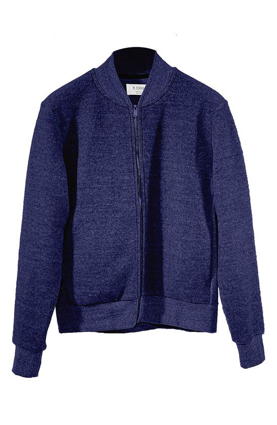 M.singer Reverse Teddy Jacket In Navy | ModeSens