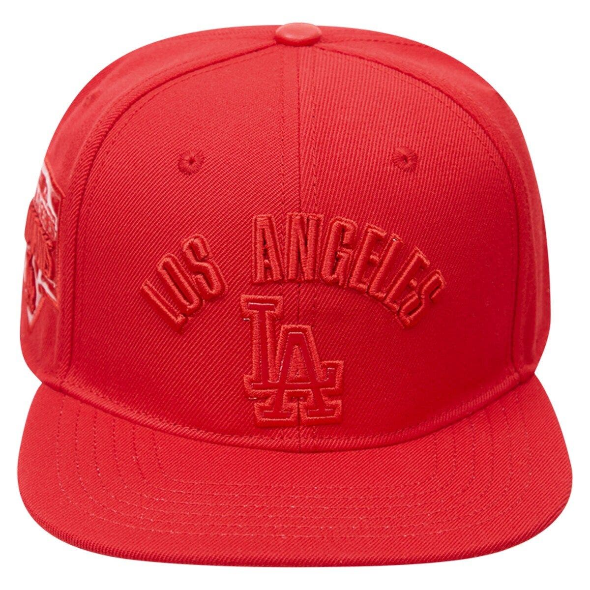 PRO STANDARD Men's Pro Standard Los Angeles Dodgers Triple Red Snapback ...