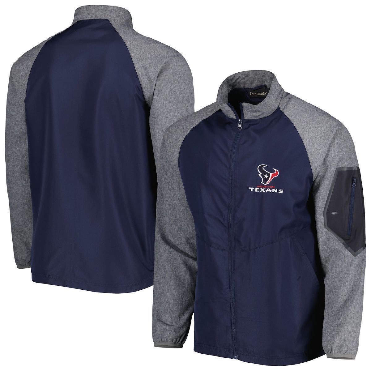 DUNBROOKE Men's Dunbrooke Navy Houston Texans Hurricane Raglan Full-Zip ...