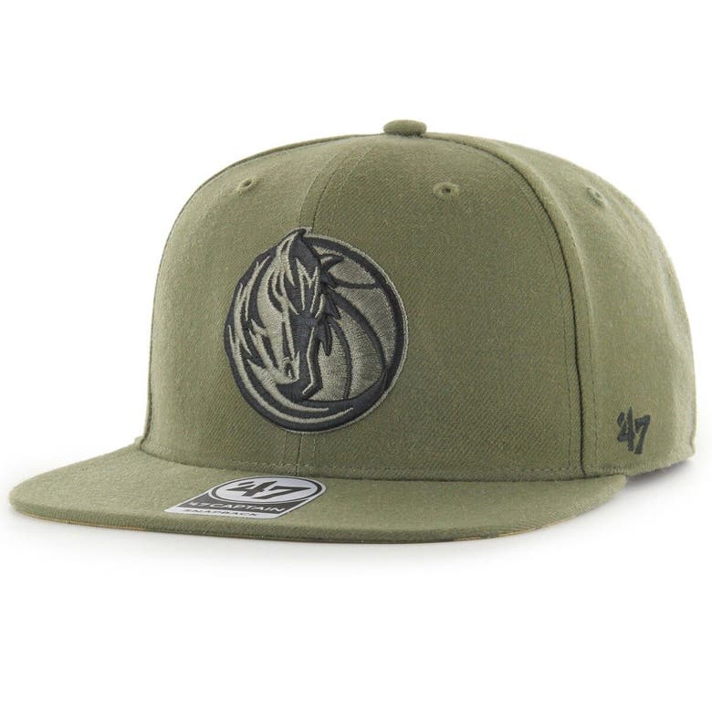 47 ' Olive Dallas Mavericks Ballpark Camo Captain Snapback Hat | ModeSens