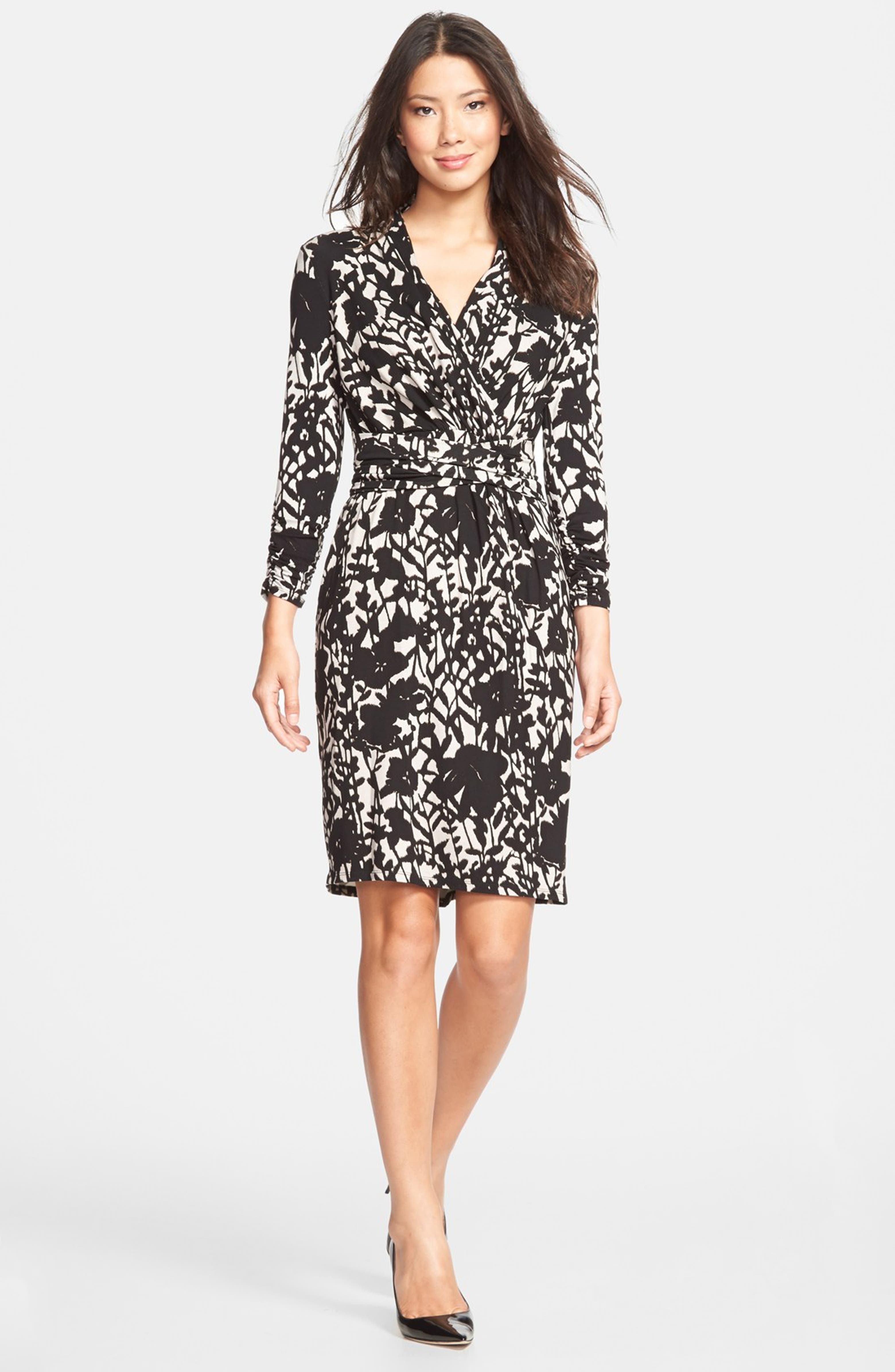 Adrianna Papell Floral Print Faux Wrap Dress Nordstrom