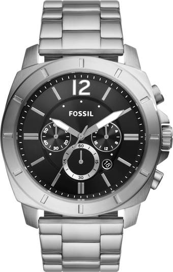 Fossil Privateer Chronograph Quartz Stainless Steel Bracelet Watch ...