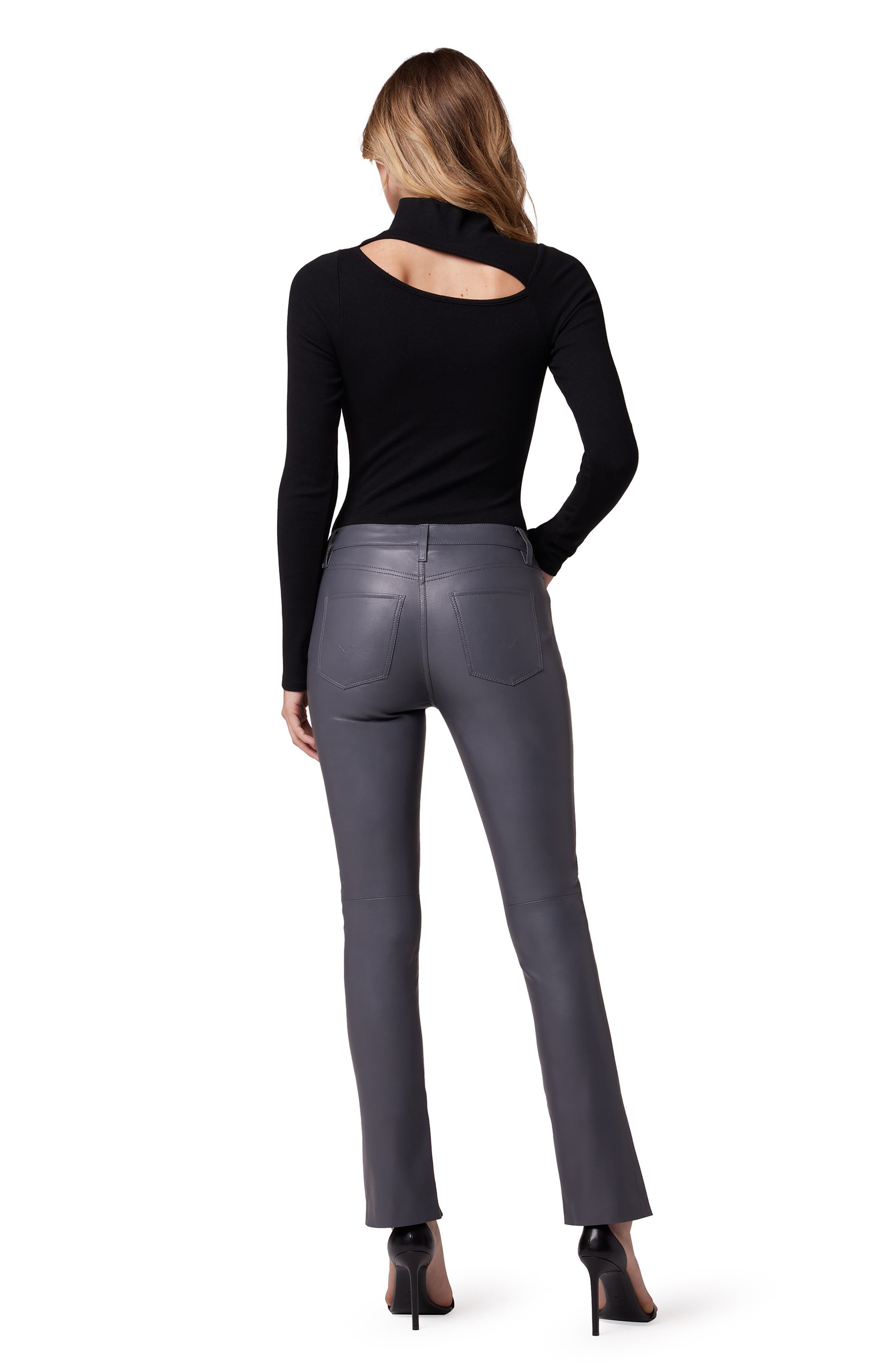 Hudson Jeans Barbara High Waist Split Hem Faux Leather Pants ...