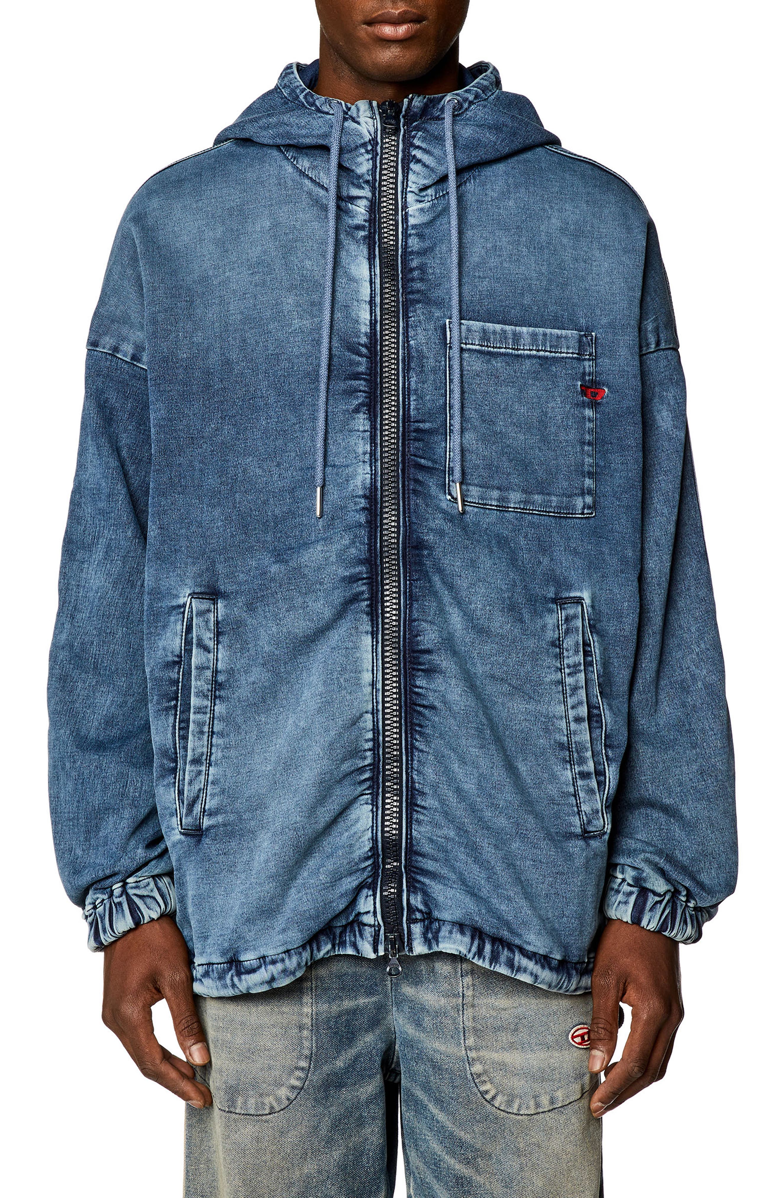 DIESEL® Stretch Cotton Hooded Jacket | Nordstrom