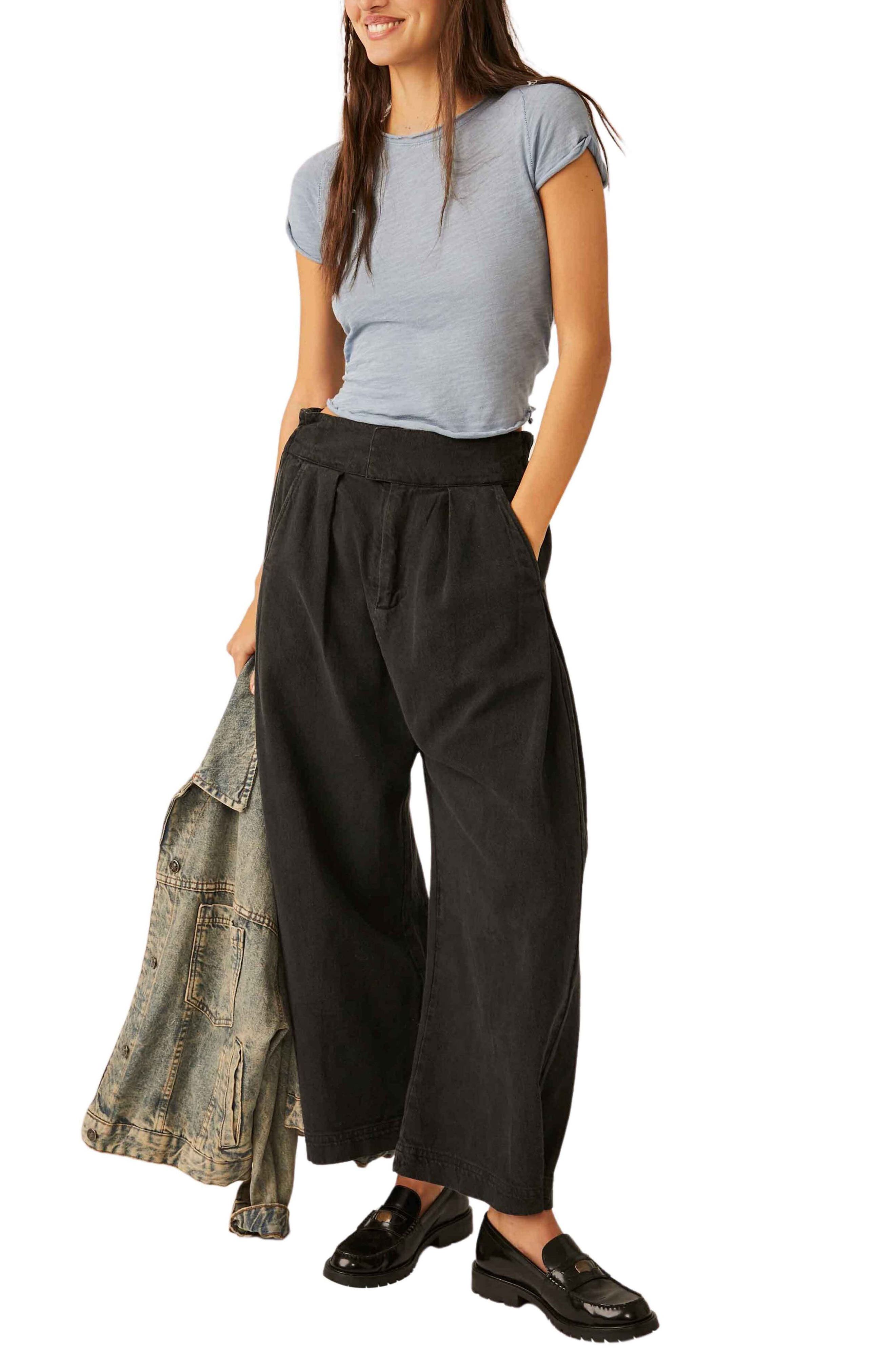 Free People Cool Harbor Wide Leg Denim Pants | Nordstrom