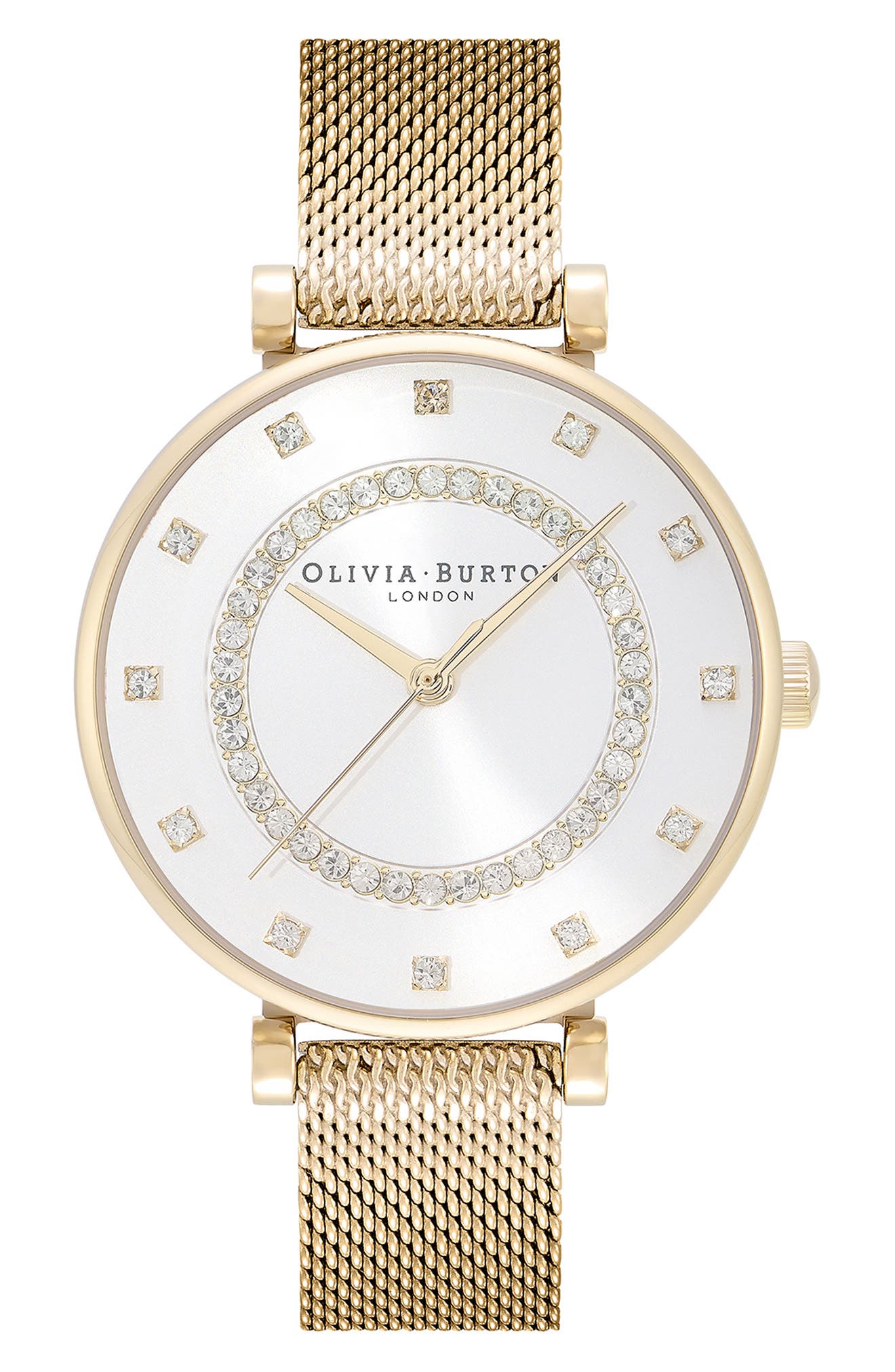 Olivia Burton Belgrave Crystal Mesh Strap Watch, 32mm | Nordstrom