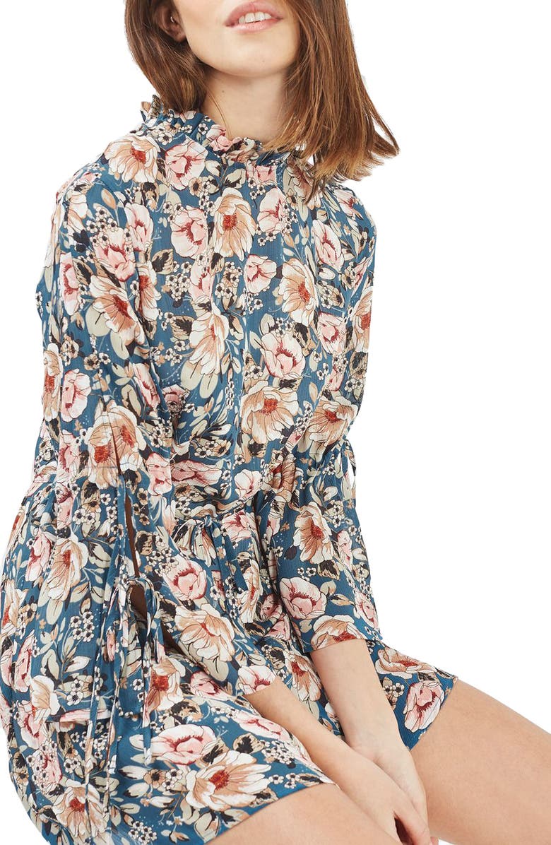 Topshop Peony Print Tea Dress Nordstrom