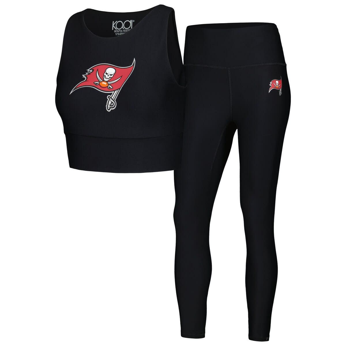 Kadi Brand Women's Black Tampa Bay Buccaneers Leggings & Midi Bra Set ...