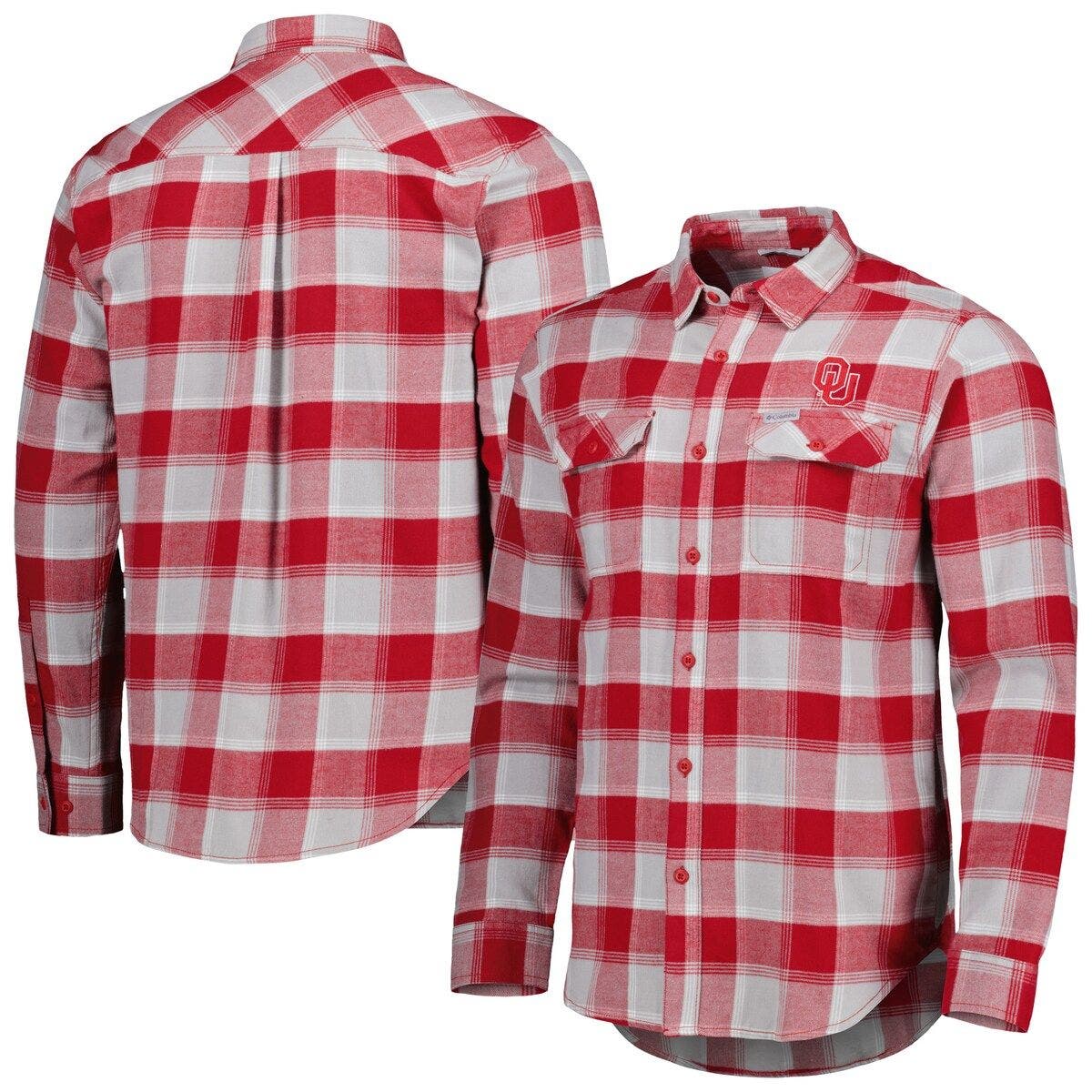 Columbia Men's Columbia Crimson Oklahoma Sooners Flare Gun Flannel Team ...