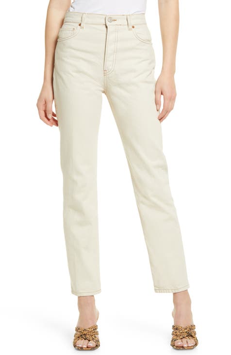 Women's Ivory High-Waisted Jeans | Nordstrom