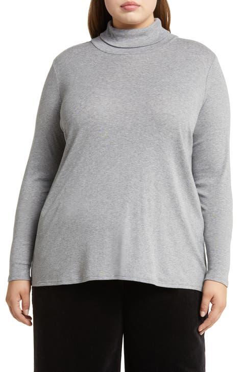Cotton Blend Turtleneck (Plus Size)