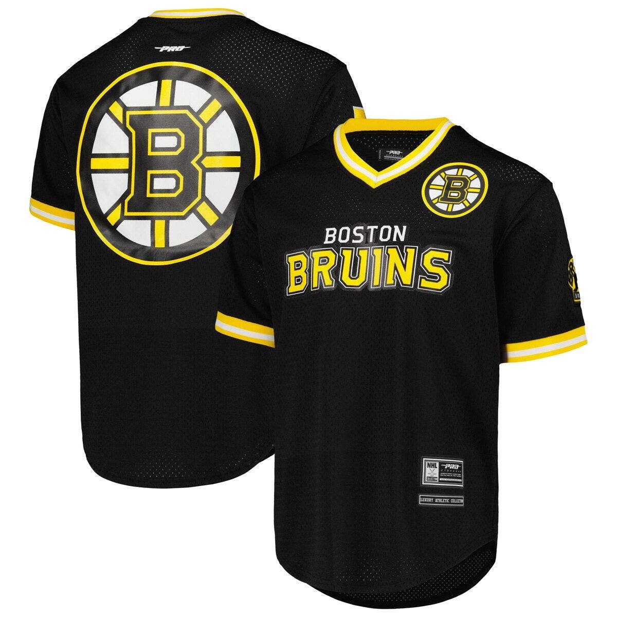 PRO STANDARD Men's Pro Standard Black Boston Bruins Classic Mesh V-Neck ...