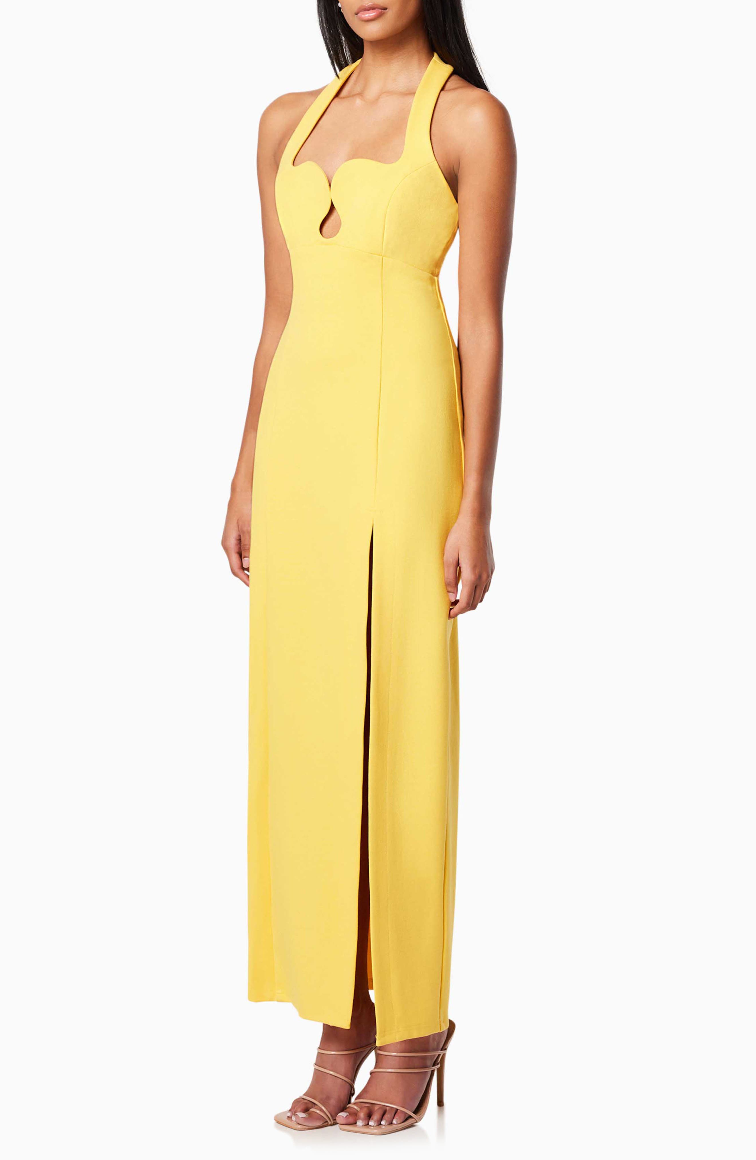 Elliatt Tuning Halter Neck Column Gown | Nordstrom