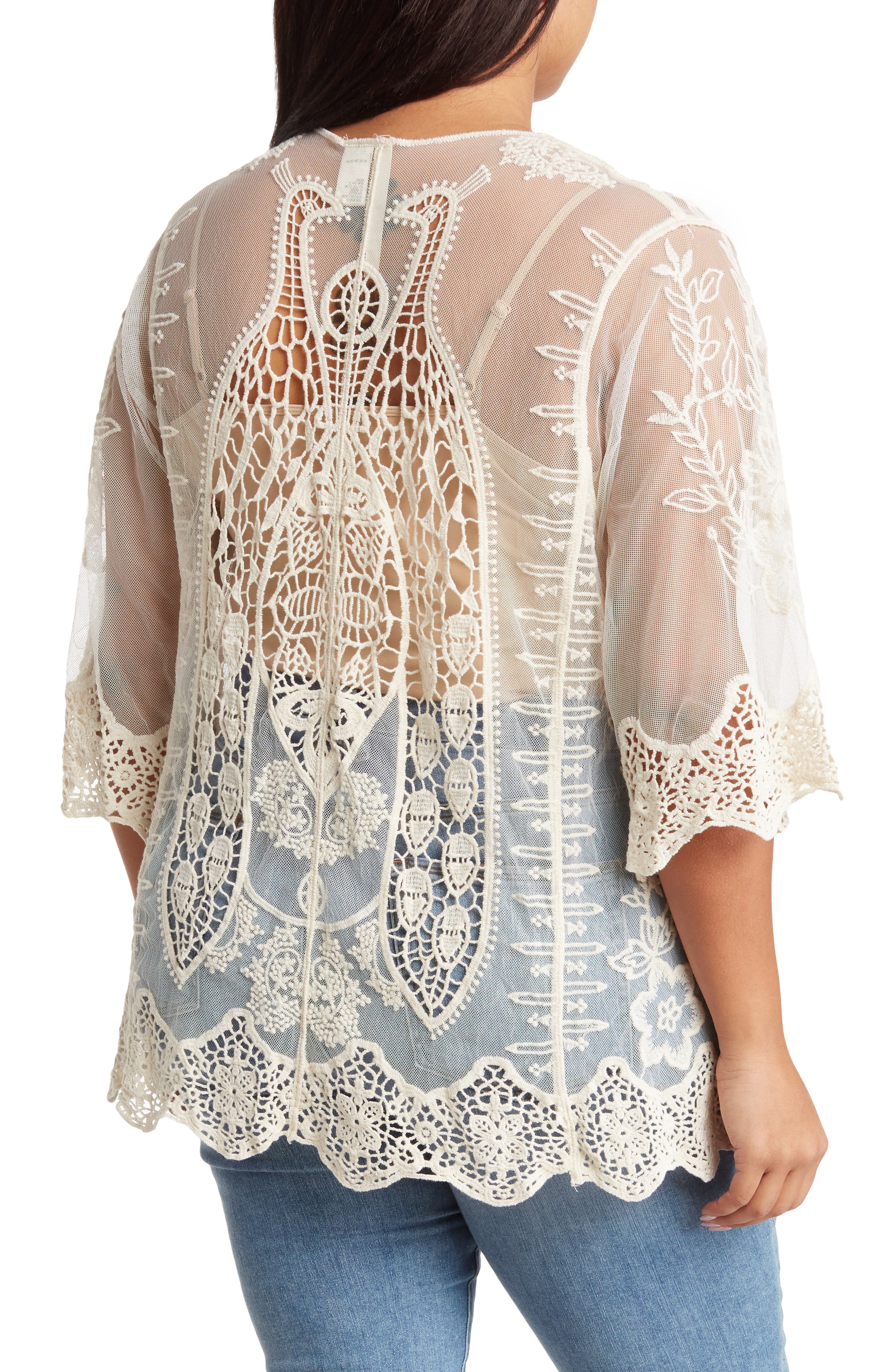 Forgotten Grace Tie Front Crochet Lace Trim Top | Nordstromrack