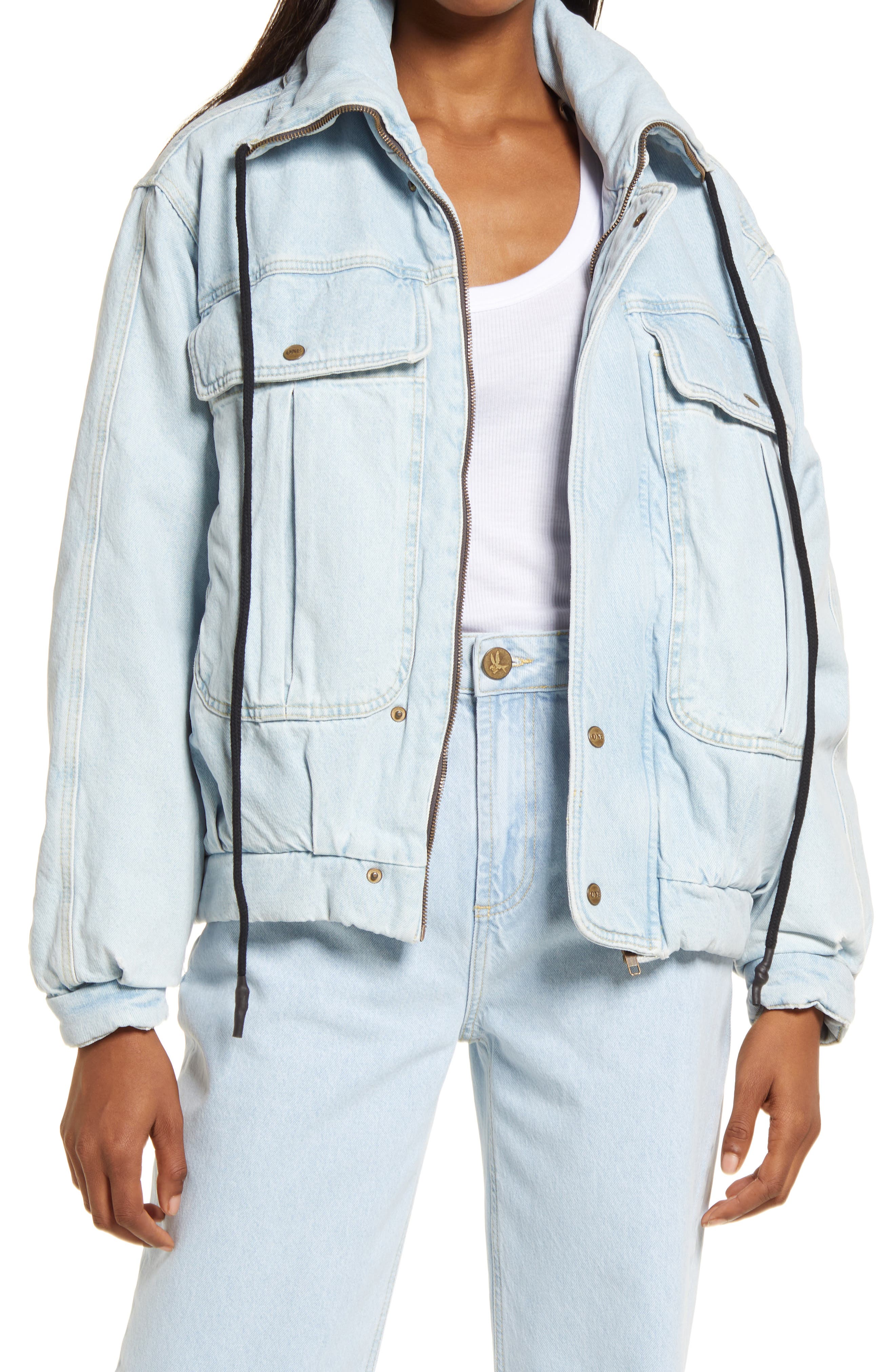 One Teaspoon Women's Best Blue Denim Puffer Jacket | Nordstrom