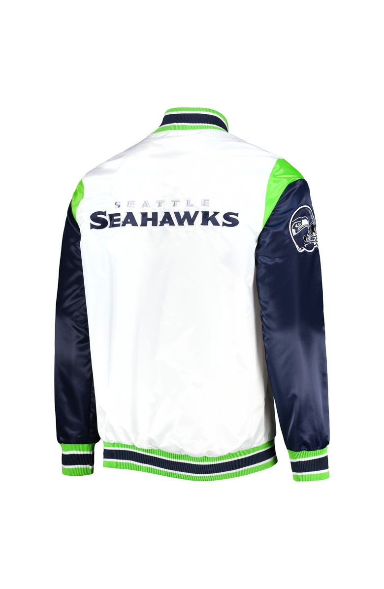 STARTER Men's Starter White Seattle Seahawks Throwback Warm Up Pitch ...