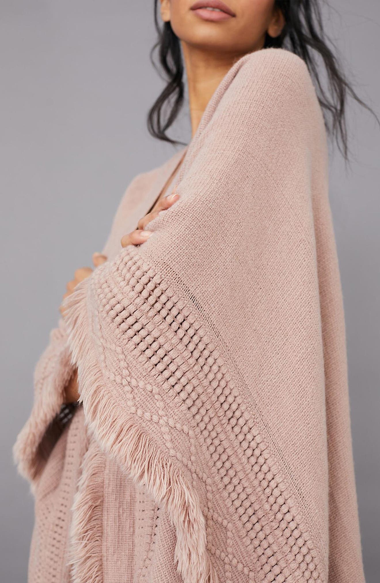 SAACHI Embroidery Fringed Ruana | Nordstromrack