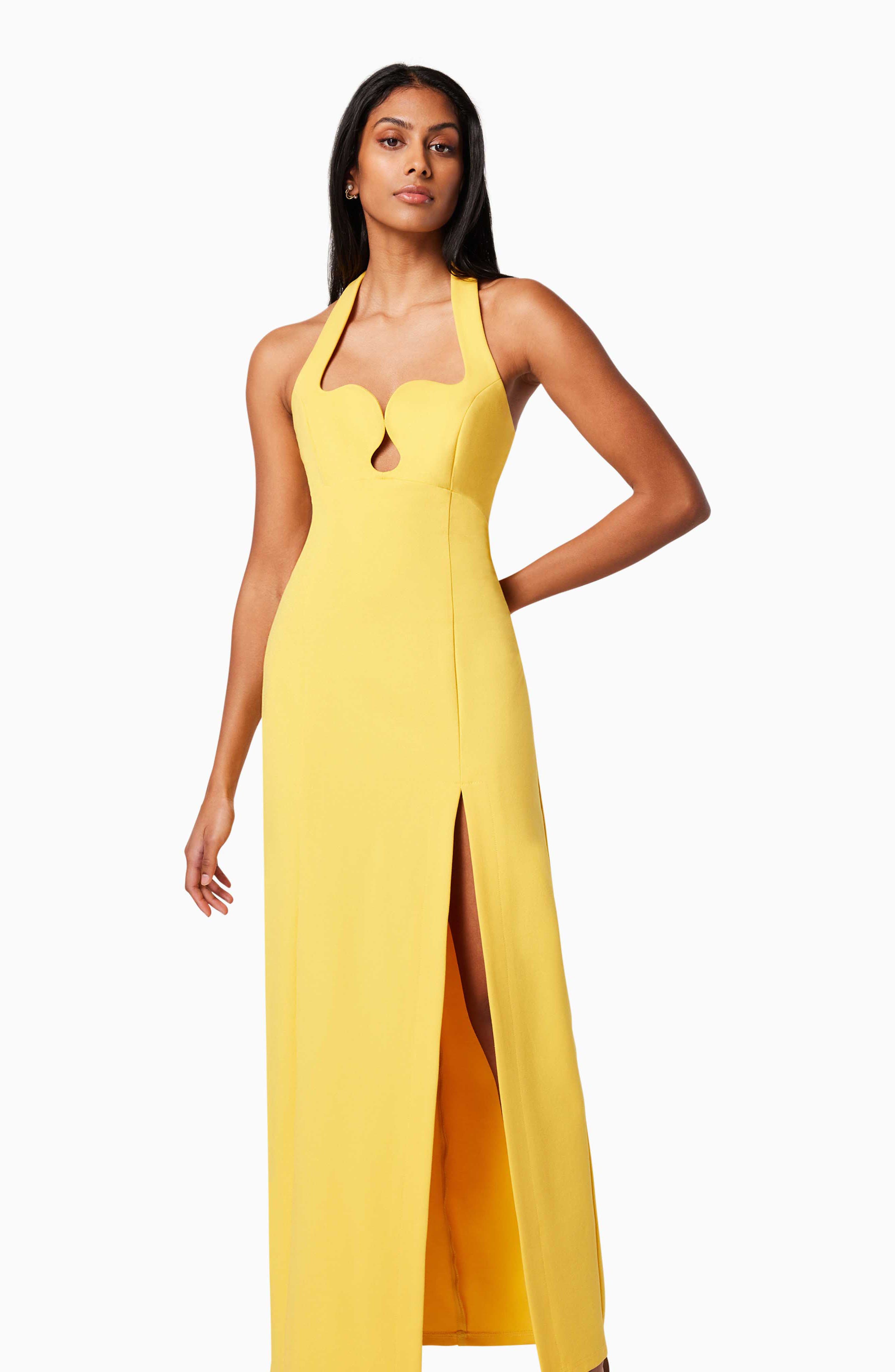 Elliatt Tuning Halter Neck Column Gown | Nordstrom