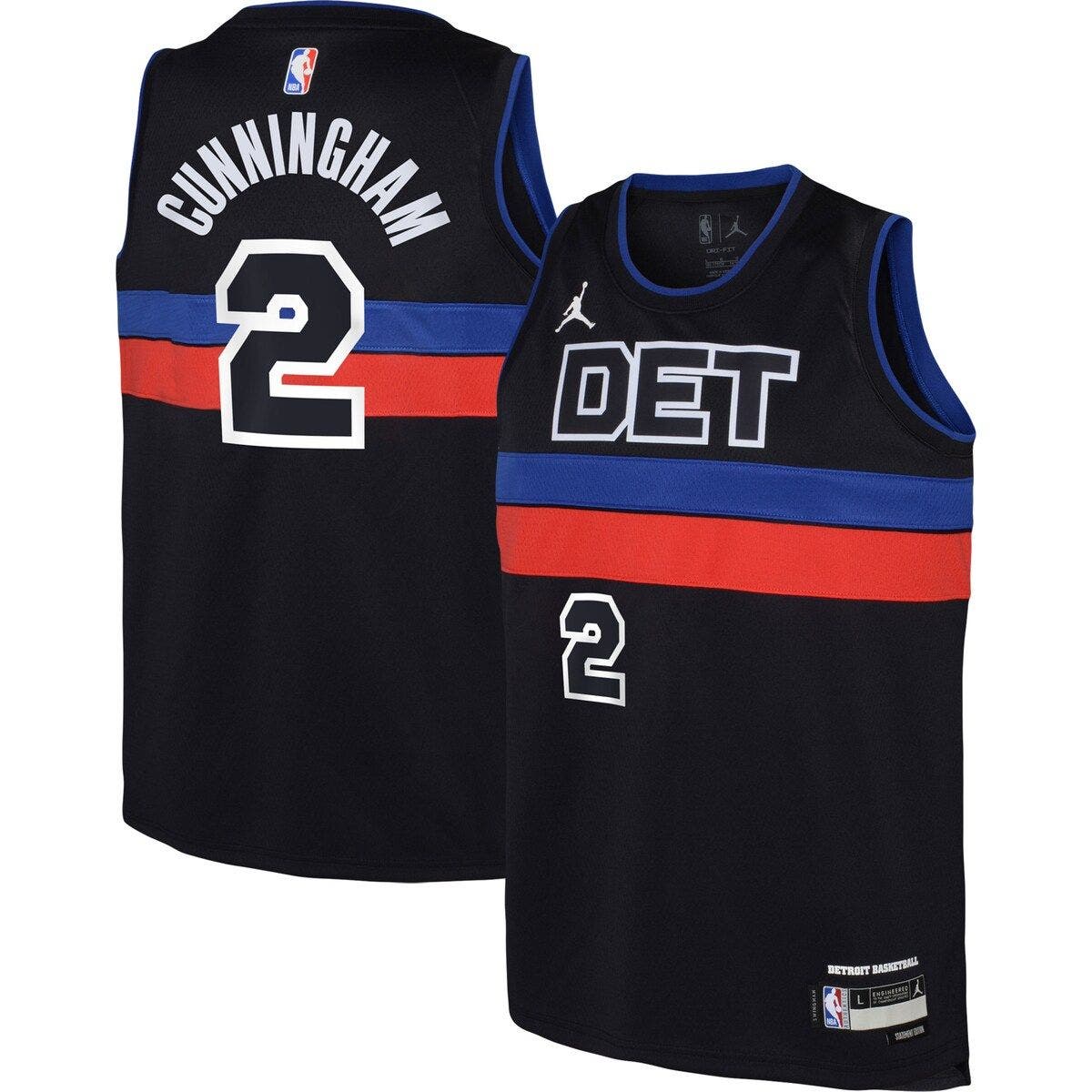 Jordan Brand Youth Jordan Brand Cade Cunningham Black Detroit Pistons ...