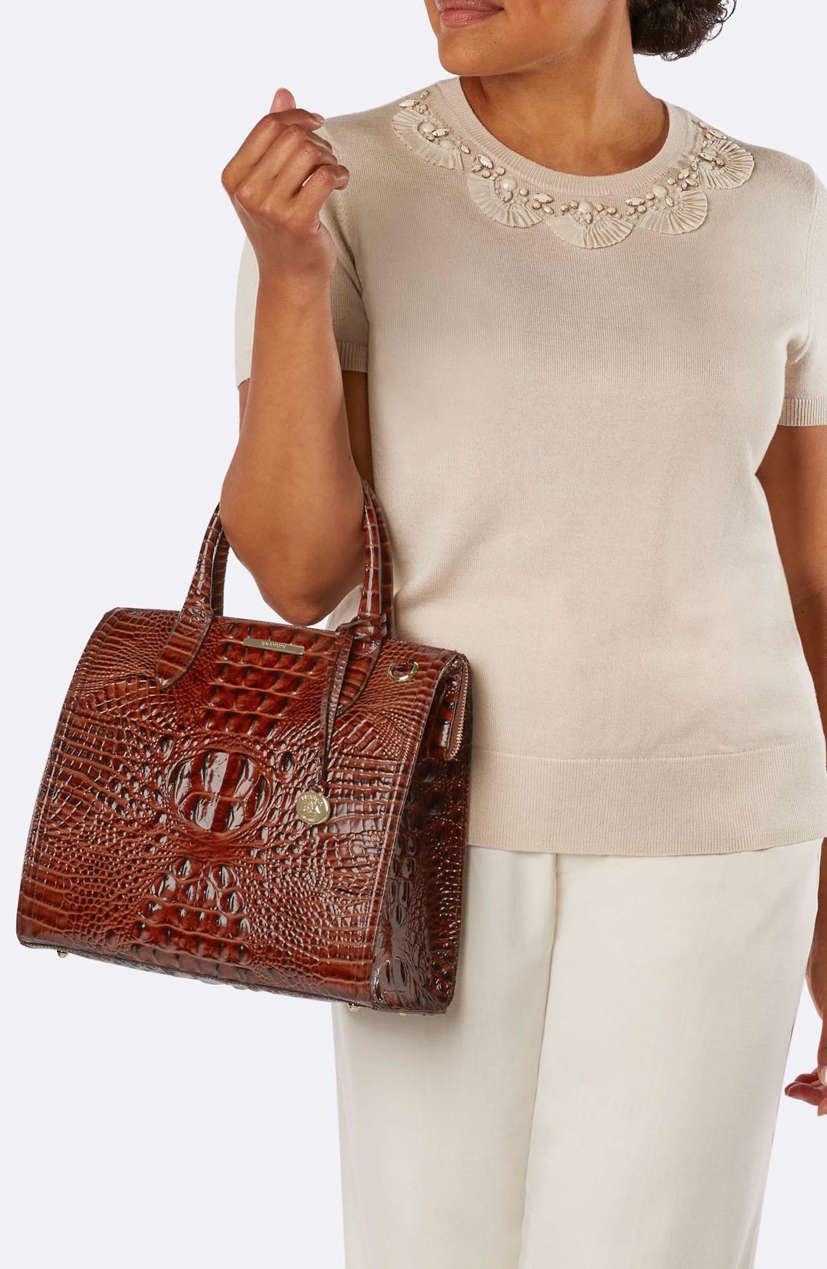 Brahmin Caroline Croc Embossed Leather Satchel | Nordstrom
