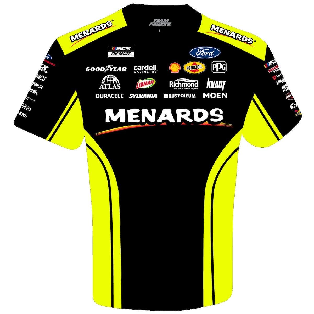 TEAM PENSKE Men's Team Penske White Ryan Blaney Menards Sublimated ...