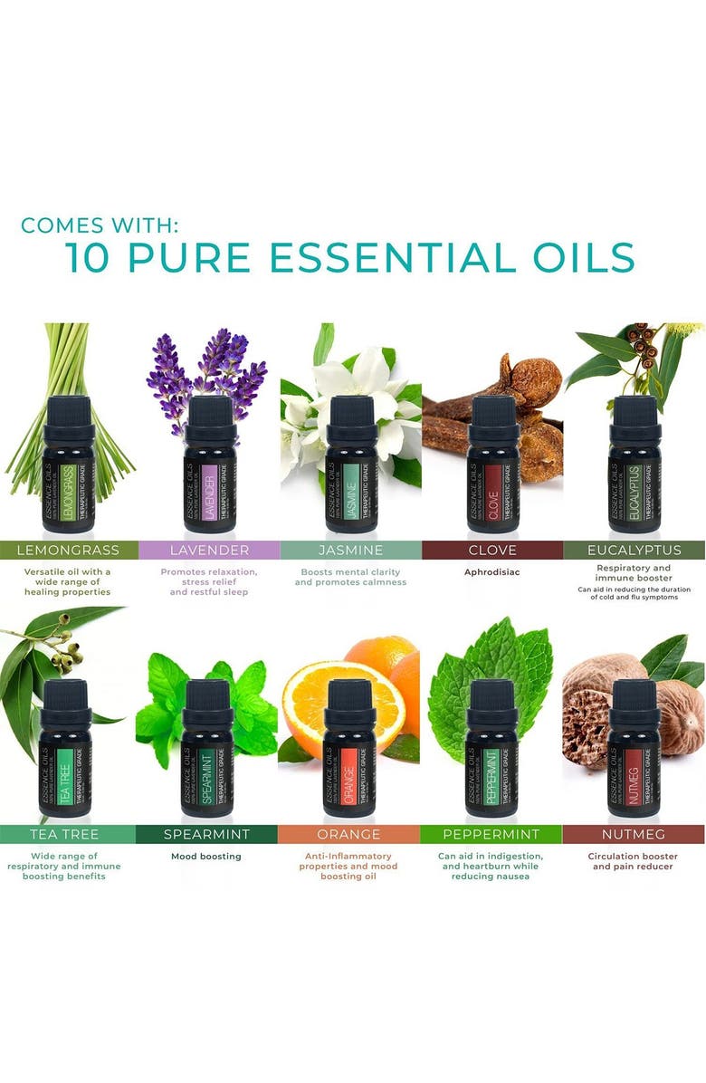 PURE DAILY CARE Ultrasonic Aromatherapy Diffuser & 10-Pack Pure 400ml ...