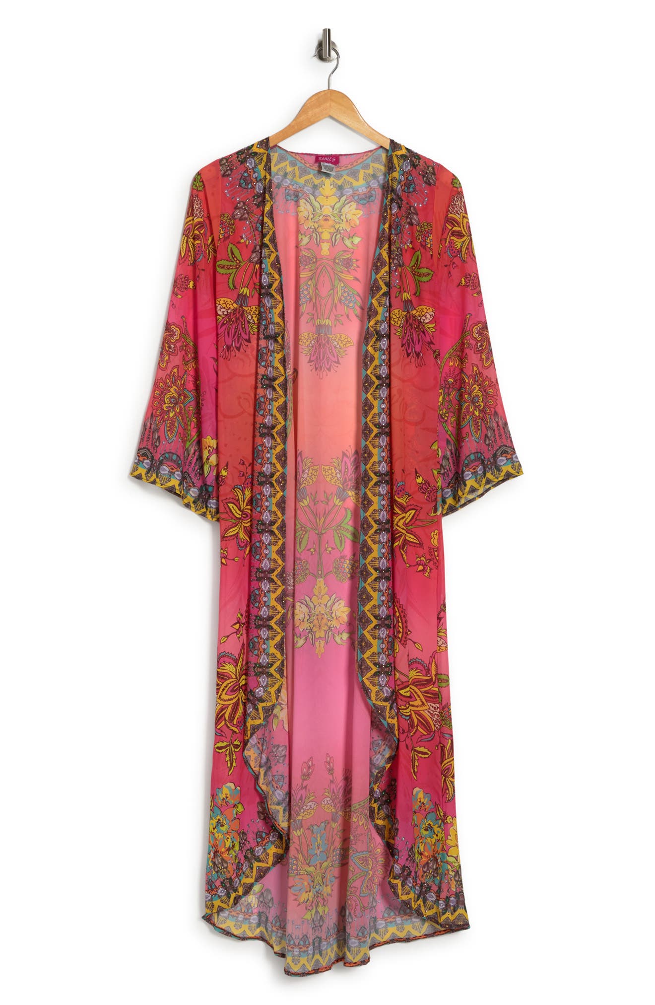RANEES Floral Print Cover-Up Long Duster | Nordstromrack