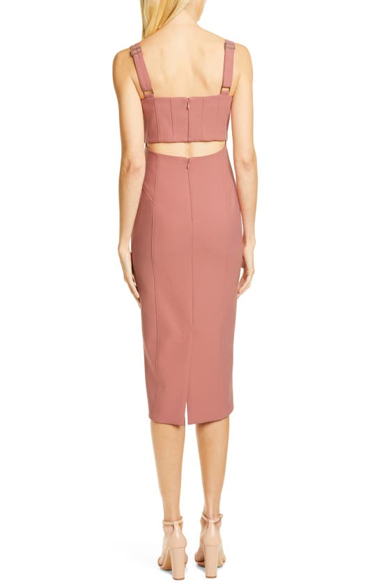 Cinq À Sept Dakota Back Cutout Body-con Midi Dress In Rosewood | ModeSens