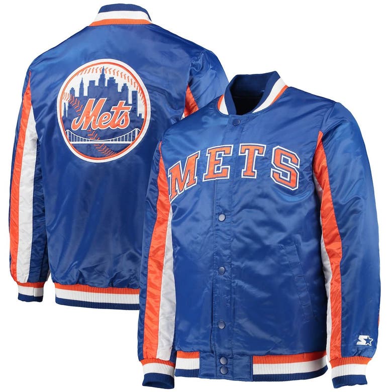 Starter Men's Royal New York Mets The Ace Satin Full-snap Jacket | ModeSens
