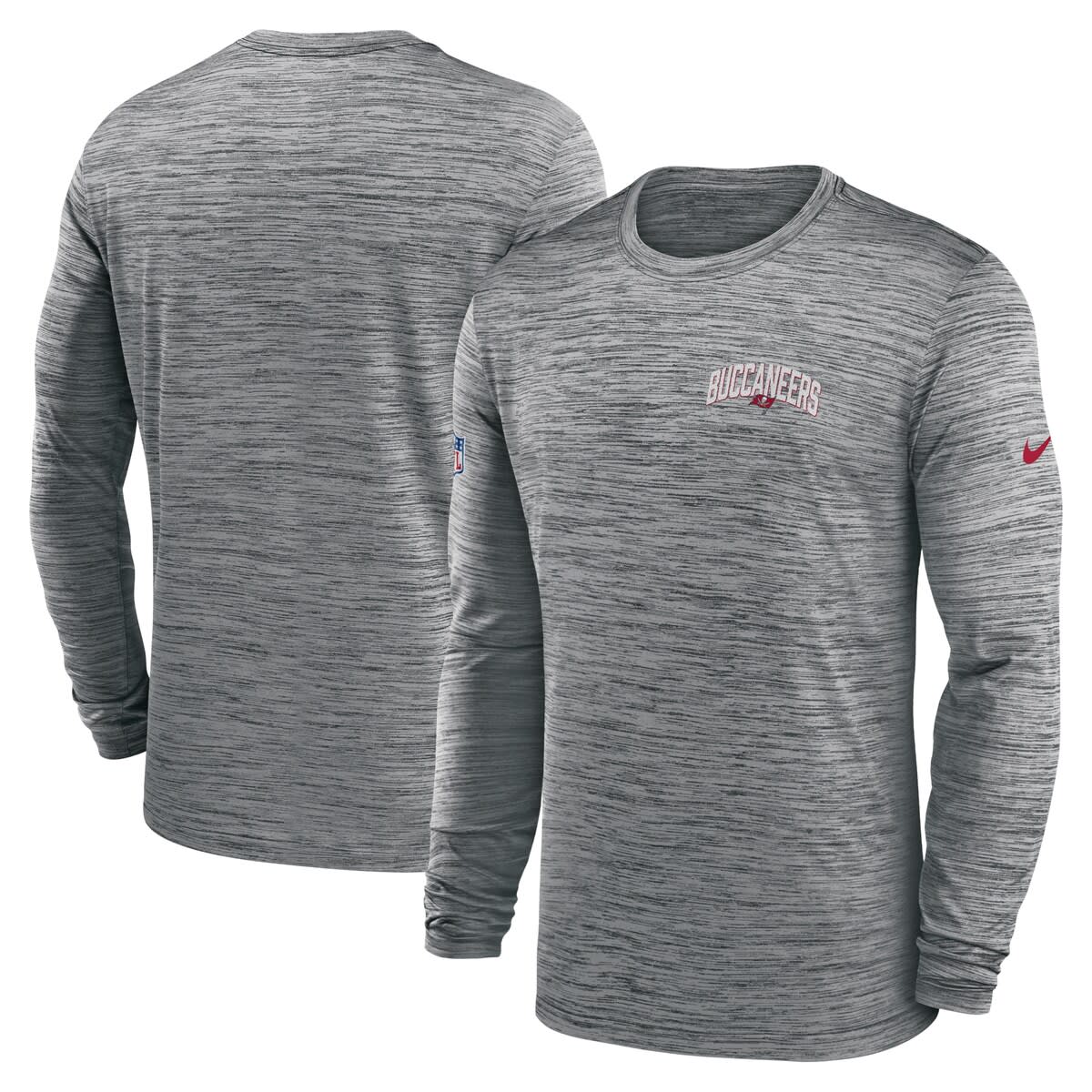 Nike Men's Nike Gray Tampa Bay Buccaneers Sideline Velocity Athletic Stack Performance Long ...