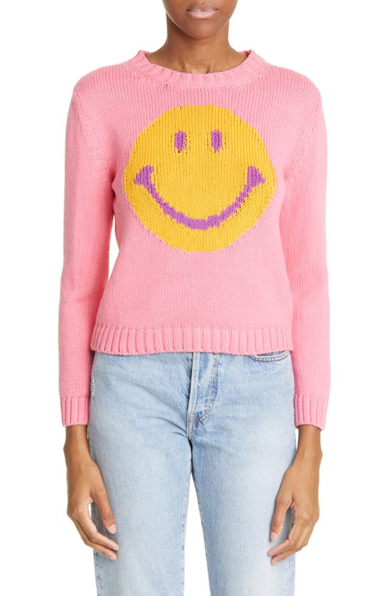 Moschino Smiley Logo Chunky Intarsia Knit Jumper In Fuchsia | ModeSens