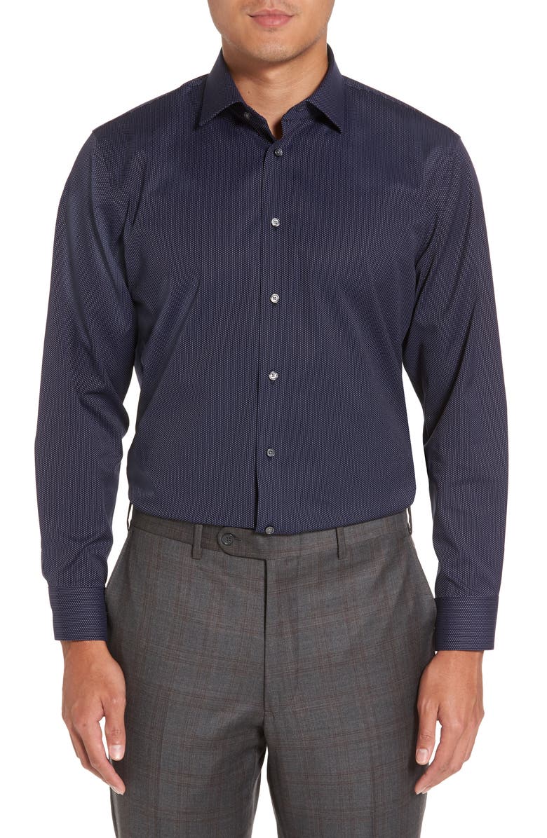 Calibrate Trim Fit Non Iron Microdot Dress Shirt Nordstrom