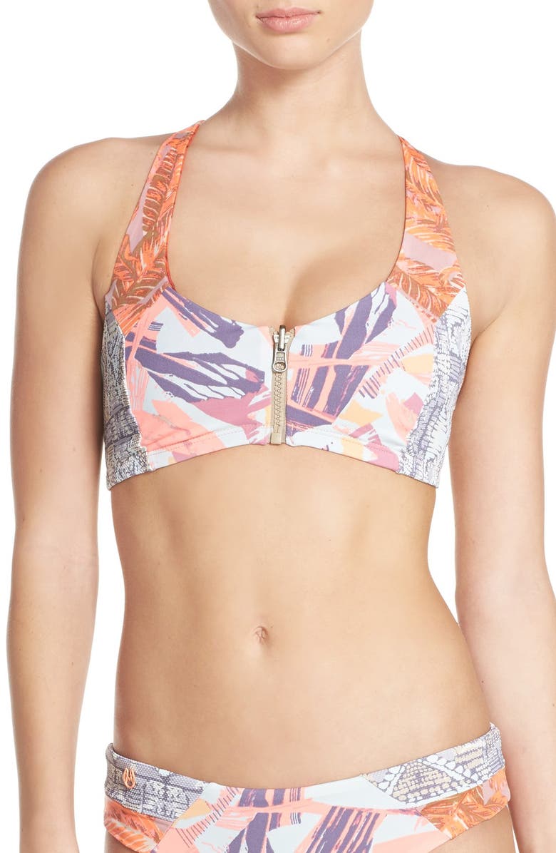 Maaji 'Surfer Brushes' Reversible Front Zip Bikini Top | Nordstrom Maaji 'Surfer Brushes' Reversible Front Zip Bikini Top | Nordstrom