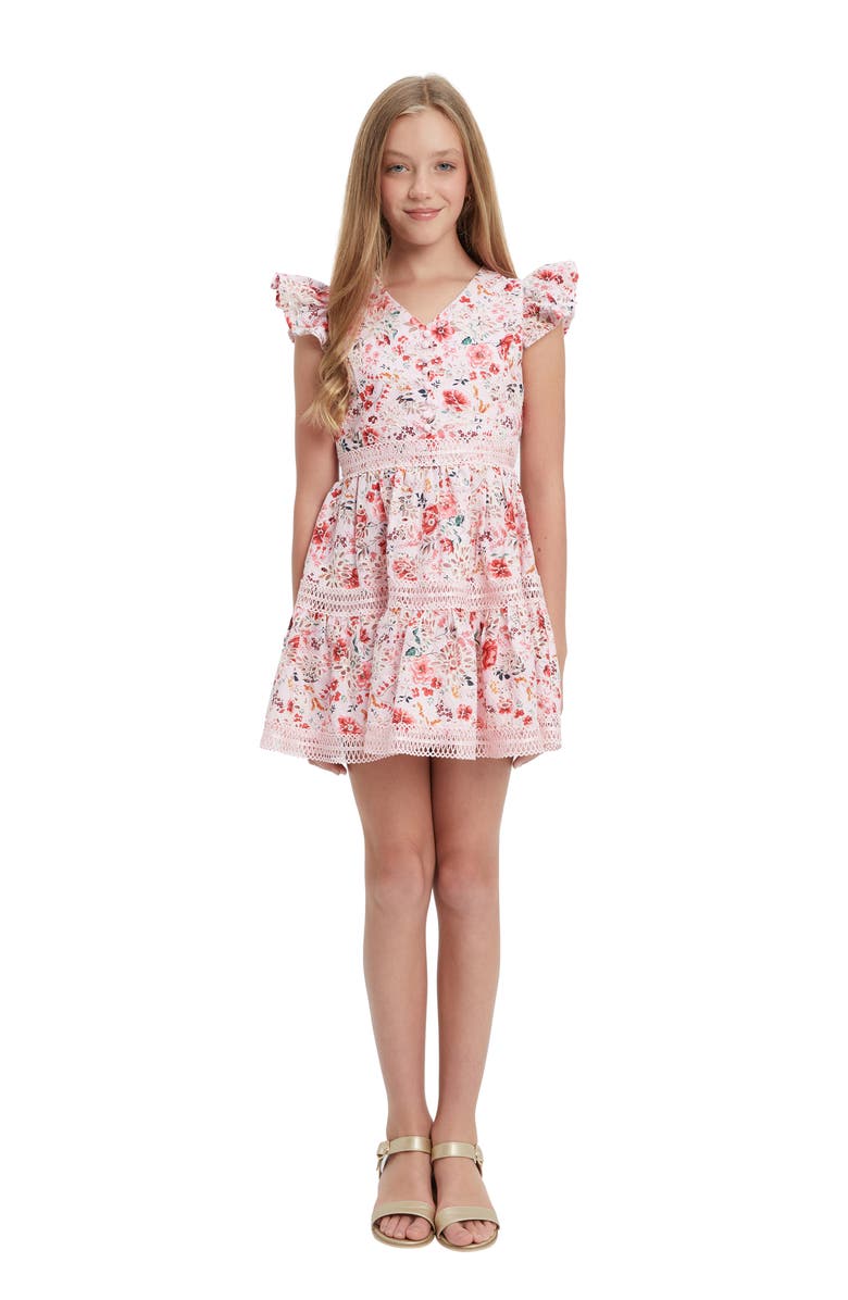 Bardot Junior Kids' Zietta Floral Flutter Sleeve Minidress | Nordstromrack