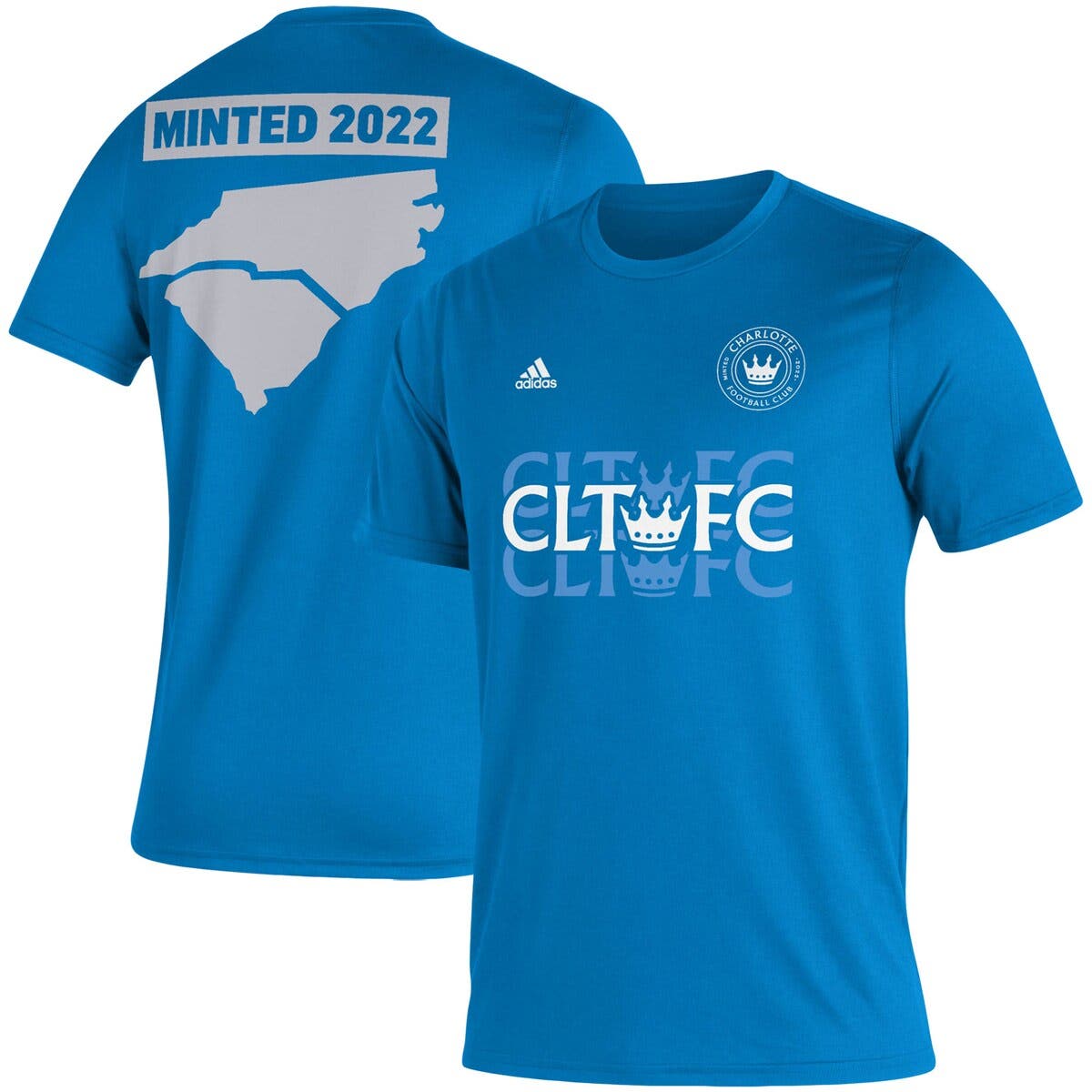 adidas Men's adidas Blue Charlotte FC Jersey Hook AEROREADY T-Shirt ...
