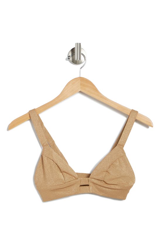 Vitamin A Neutra V-neck Bralette In Golden Glow Metallic | ModeSens