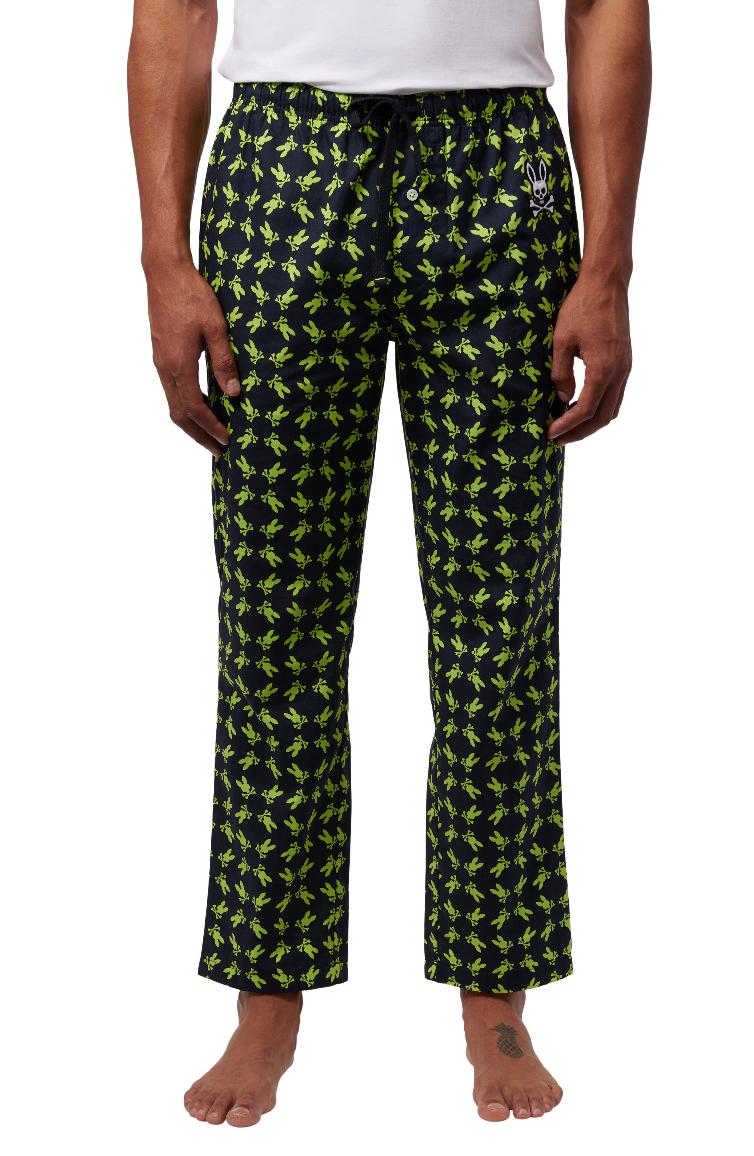 Psycho Bunny Logo Print Cotton Poplin Lounge Pants | Nordstrom