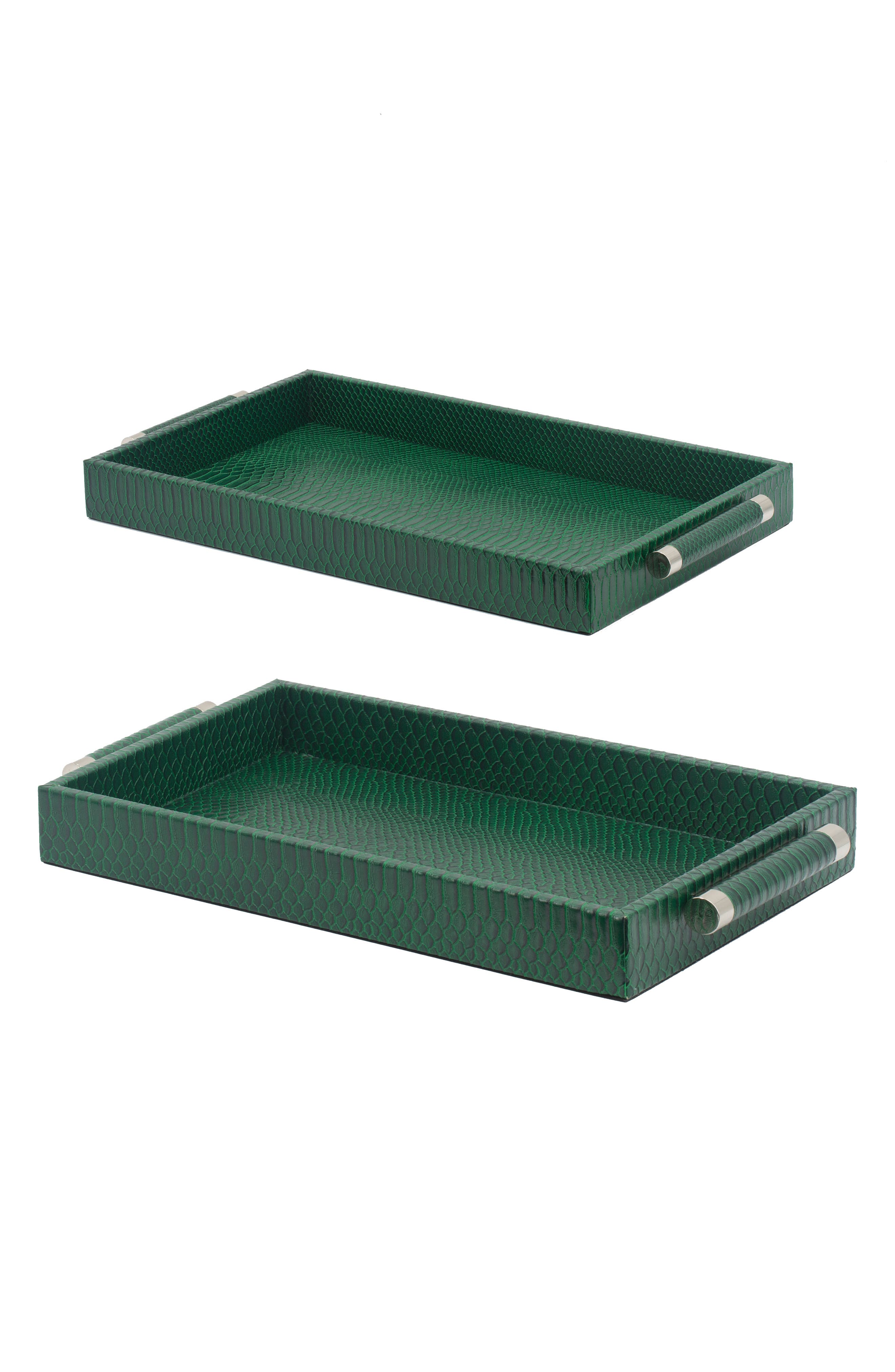 R16 HOME Snake Embossed Green Trays - Set of 2 | Nordstromrack