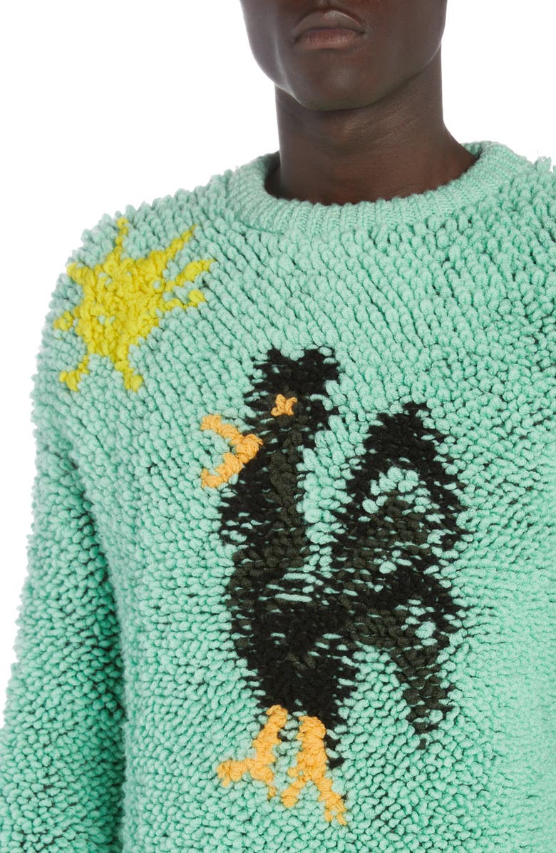 Bottega Veneta Rooster Jacquard Loopy Wool Crewneck Sweater | Nordstrom