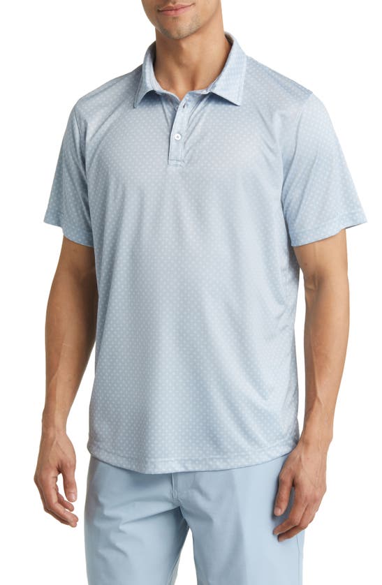 Swannies Phillips Diamond Print Golf Polo In Sky-white | ModeSens