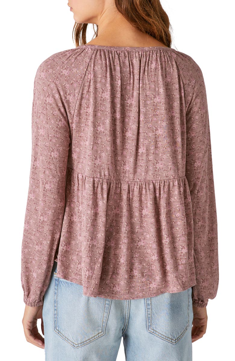 Lucky Brand Floral Smocked Henley Top | Nordstromrack