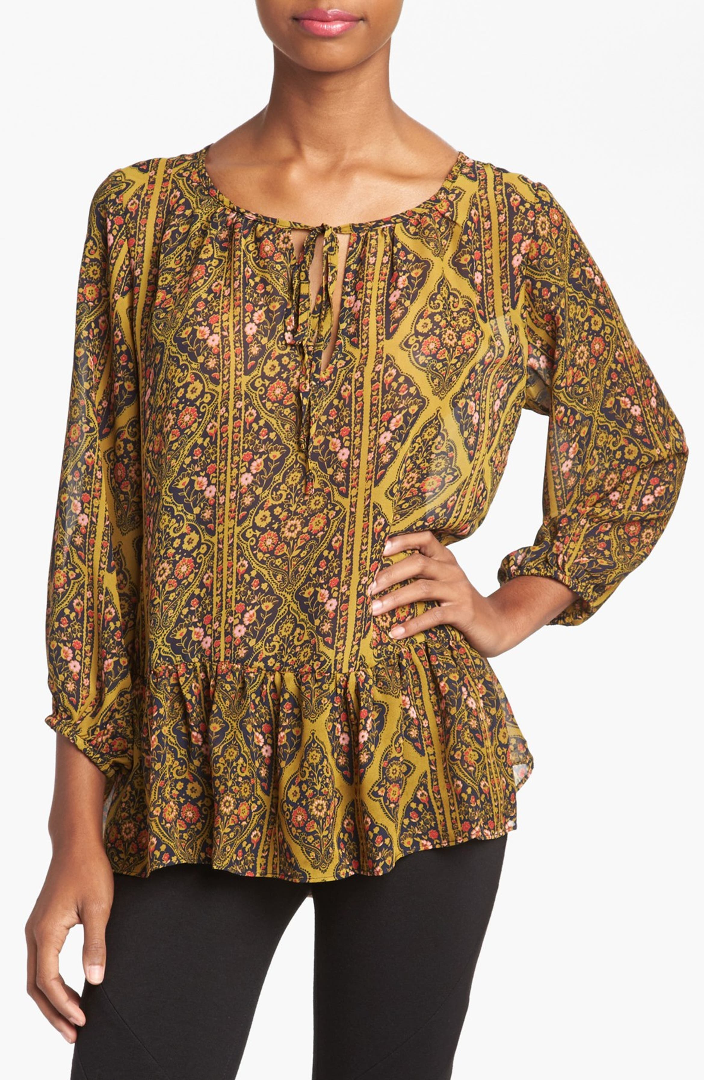 Like Mynded Floral Print Peasant Top | Nordstrom Like Mynded Floral Print Peasant Top | Nordstrom