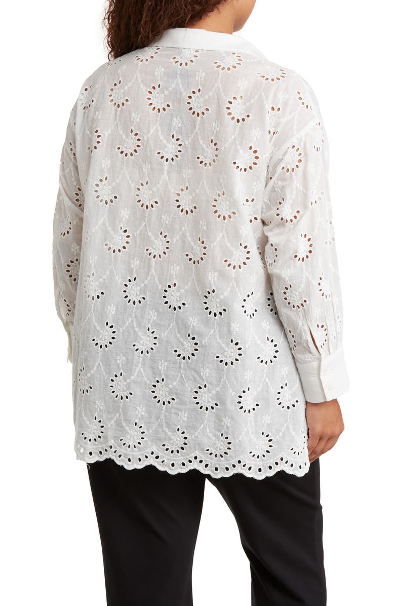 Adrianna Papell Eyelet Button-Up Shirt | Nordstromrack