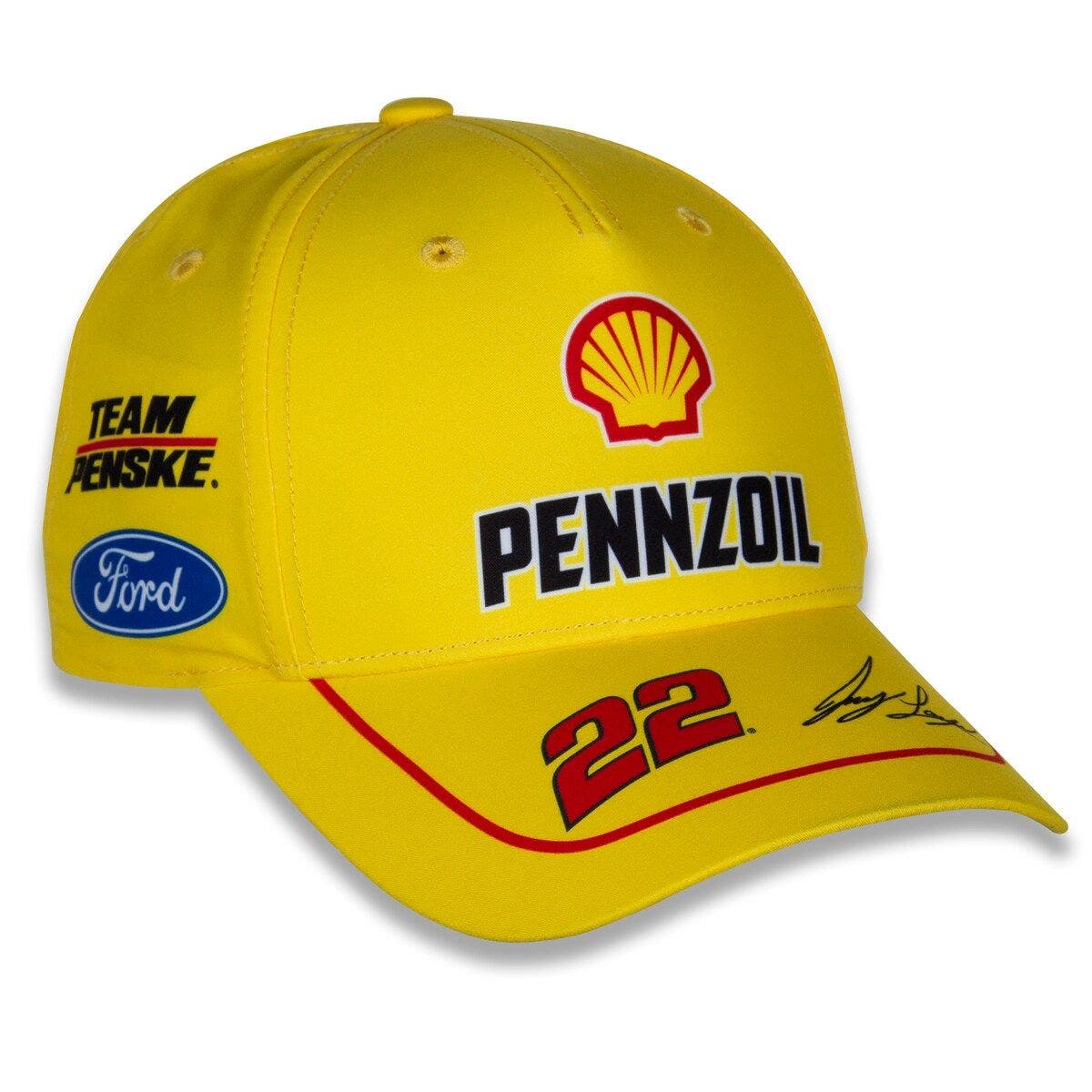 TEAM PENSKE Men's Team Penske Yellow Joey Logano Uniform Adjustable Hat ...