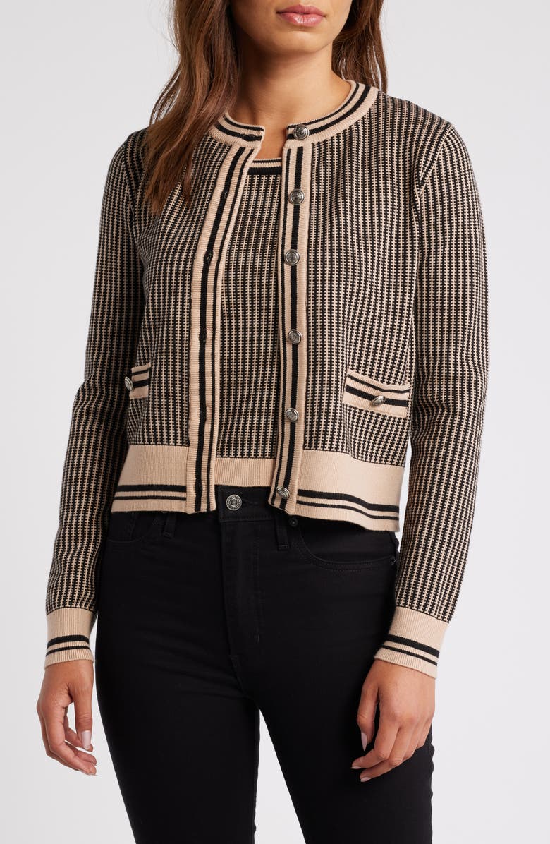 ZOE AND CLAIRE Contrast Trim Cardigan | Nordstrom