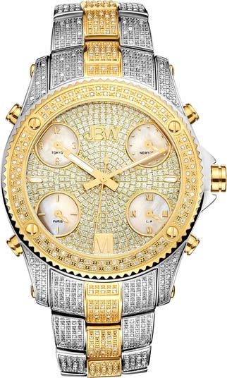 JBW Jet Setter Diamond Bracelet Watch, 50mm - 2.34 ctw | Nordstromrack