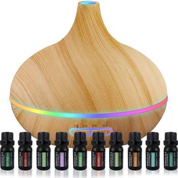PURE DAILY CARE Ultrasonic Aromatherapy Diffuser & 10-Pack Pure 400ml ...